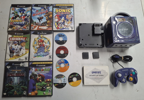 Gamecube Bundle - Console + Cables + 12 Games + Start Up Disc + Adapter ...