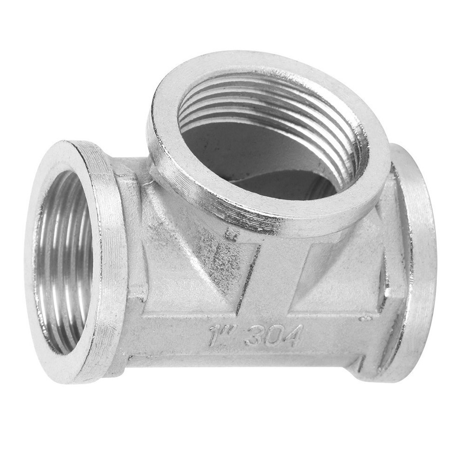 304 Stainless Steel Tee Threaded Pipe Connector for Industrial Pipe ...