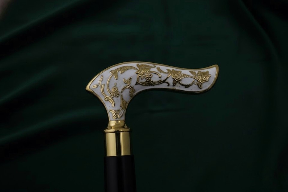 Vintage Style Ornate Walking Stick 3Section Collapse Cane with Brass ...