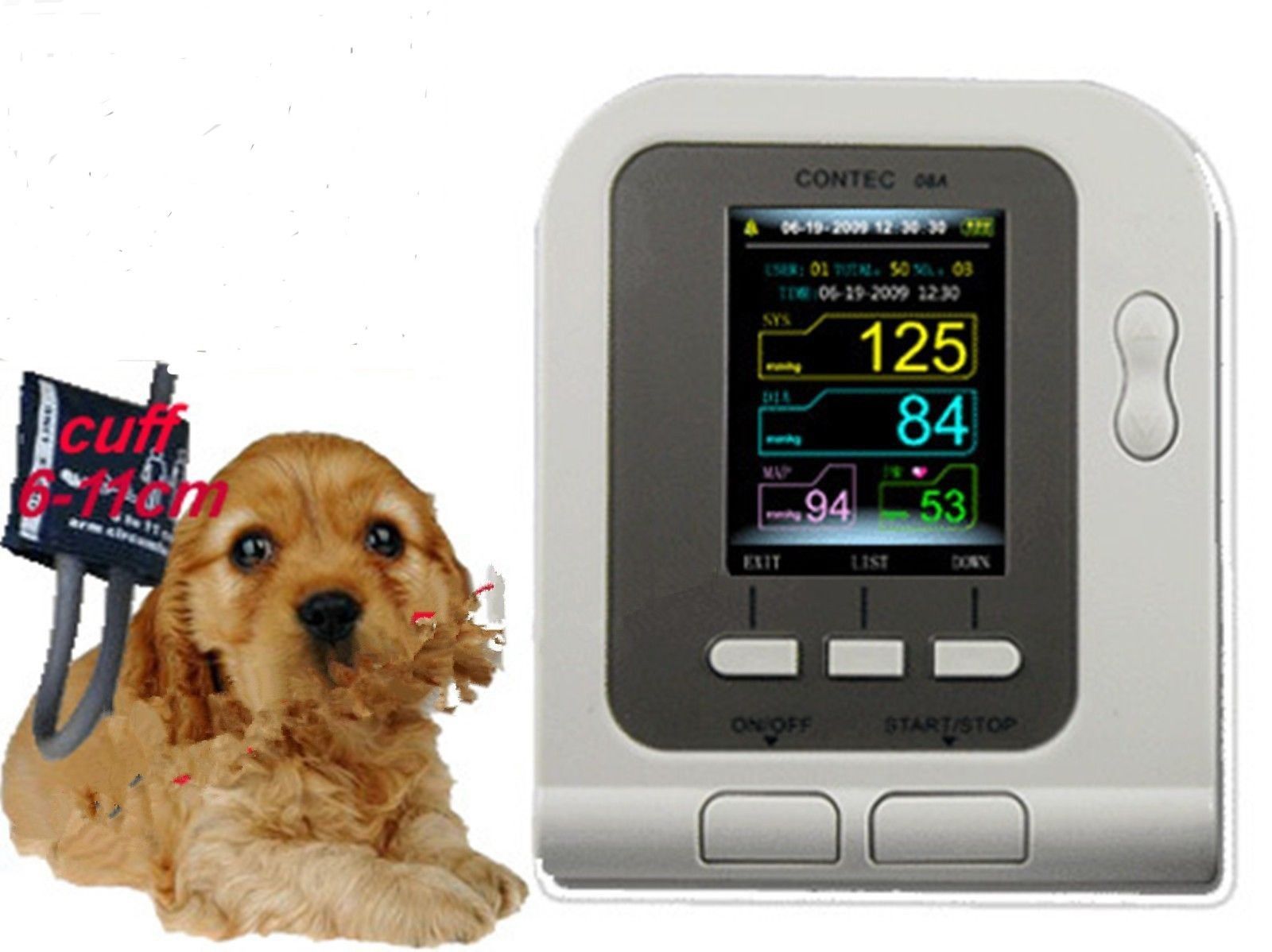 Digital Veterinary Blood Pressure Monitor NIBP cuff+USB, Dog/Cat/Pets ...
