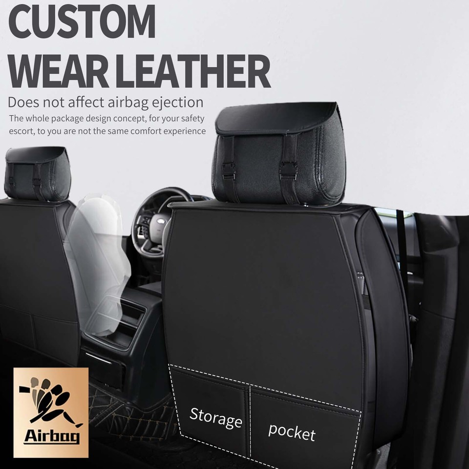 Car Seat Cover Full Set PU 5 Seat Front & Rear For Volvo S40 S60 S70 ...