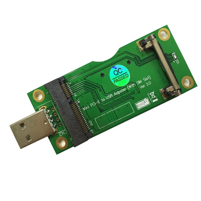 SUPERPLUS Mini PCI-E to USB Adapter with SIM Card Slot for WWAN/LTE ...