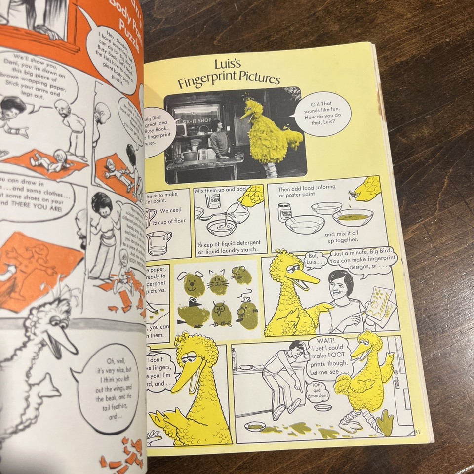 1975 Big Bird's Busy Book Starring Jim Henson's Muppets Random House ...