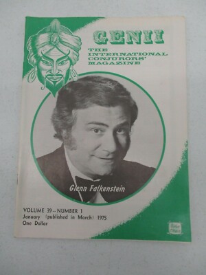 GENII THE CONJURORS MAGAZINE JANAURY 1975 GLENN FALKENSTEIN MAGIC ...