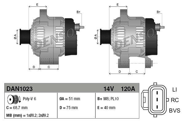 FORD FOCUS / C-MAX ALTERNATOR 3M5T 10300 LD / 1530298 / 104210-5800 NEW ...