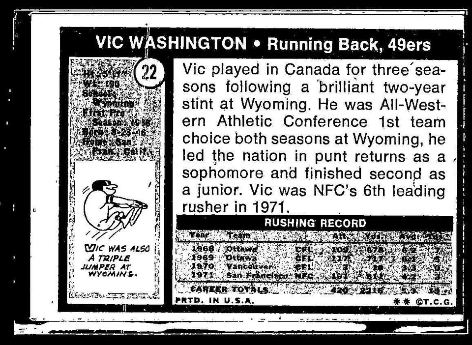 1972 Topps #22 Vic Washington VG | eBay