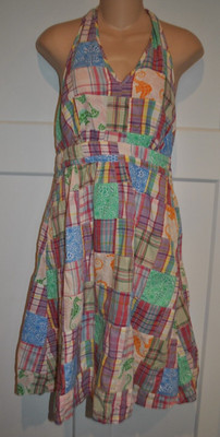 VINEYARD VINES Patchwork Halter Turtle Seahorse Patterned Dress Size 8 | eBay
