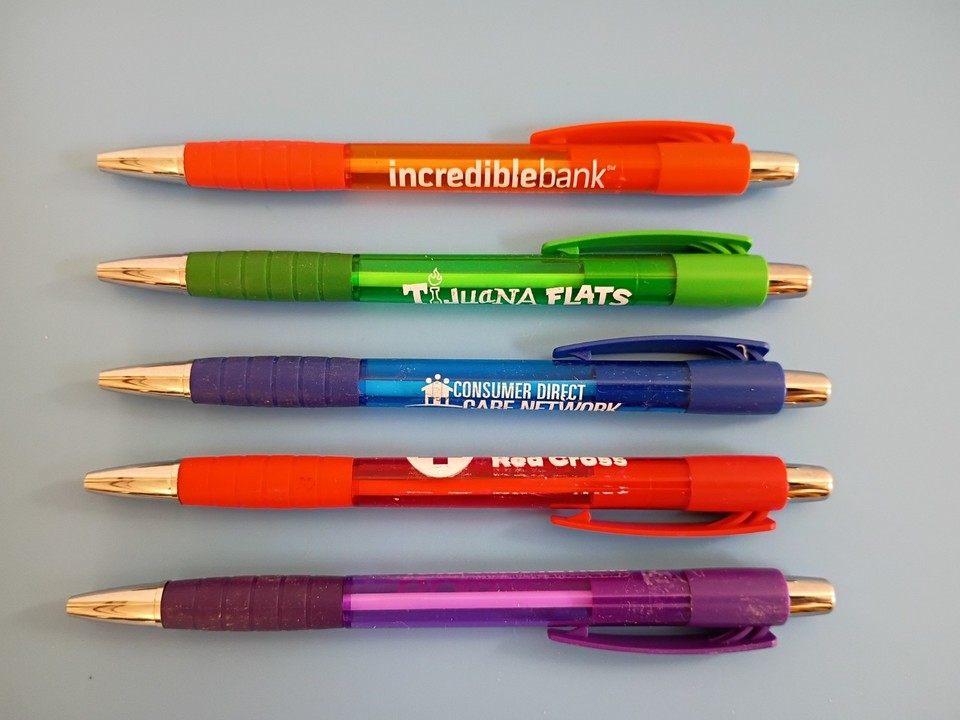 30ct Lot Misprint Retractable Click Pen with Rubber Grip Assorted ...