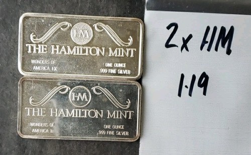 Two Hamilton Mint 1oz Silver Wonders of America Bars | eBay