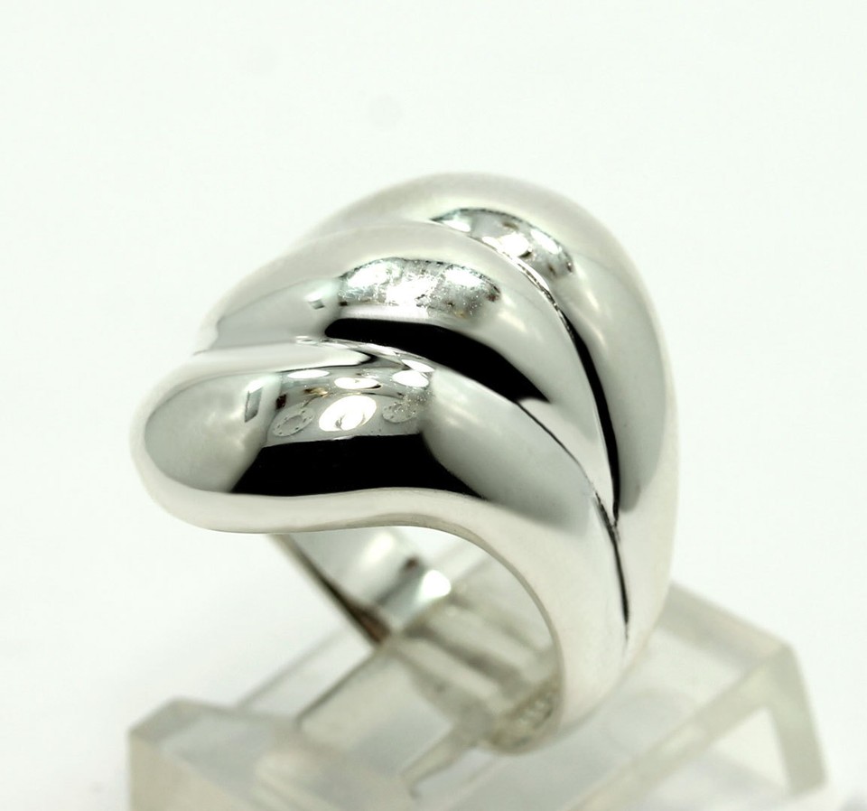 Sterling Silver Sculpted Wave Ripple Band Ring Size 5.75 | eBay