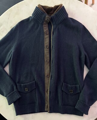 $3000 Fedeli Cashmere Cardigan with Castorino Fur Collar & Suede trim ...
