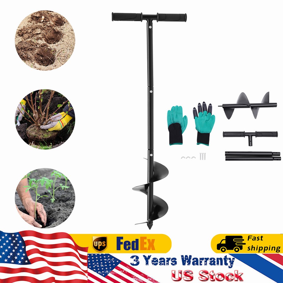 6" Fence Manual Post Hole Auger Hand Drill Post Hole Digger Earth Auger ...