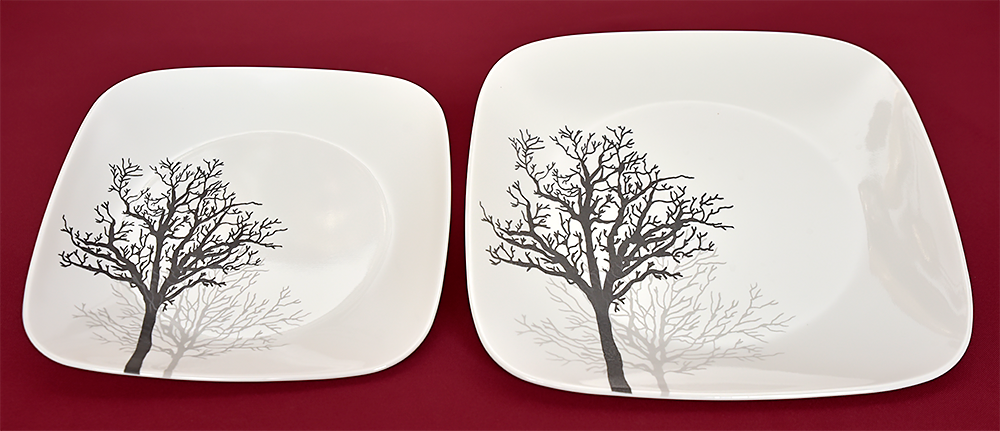 Corelle TIMBER SHADOWS set of 1 dinner and 1 salad (luncheon) plates ...