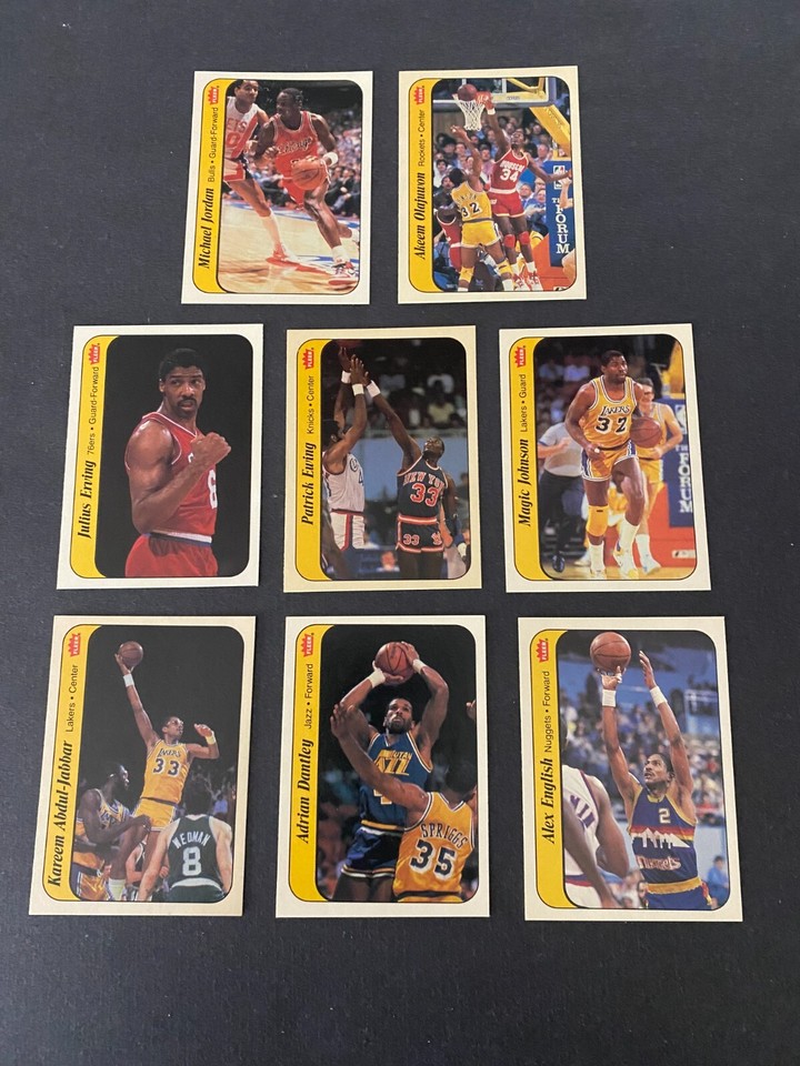 1986-87 FLEER BASKETBALL STICKER SET JORDAN,JABBAR ETC (RIGHT FROM ...