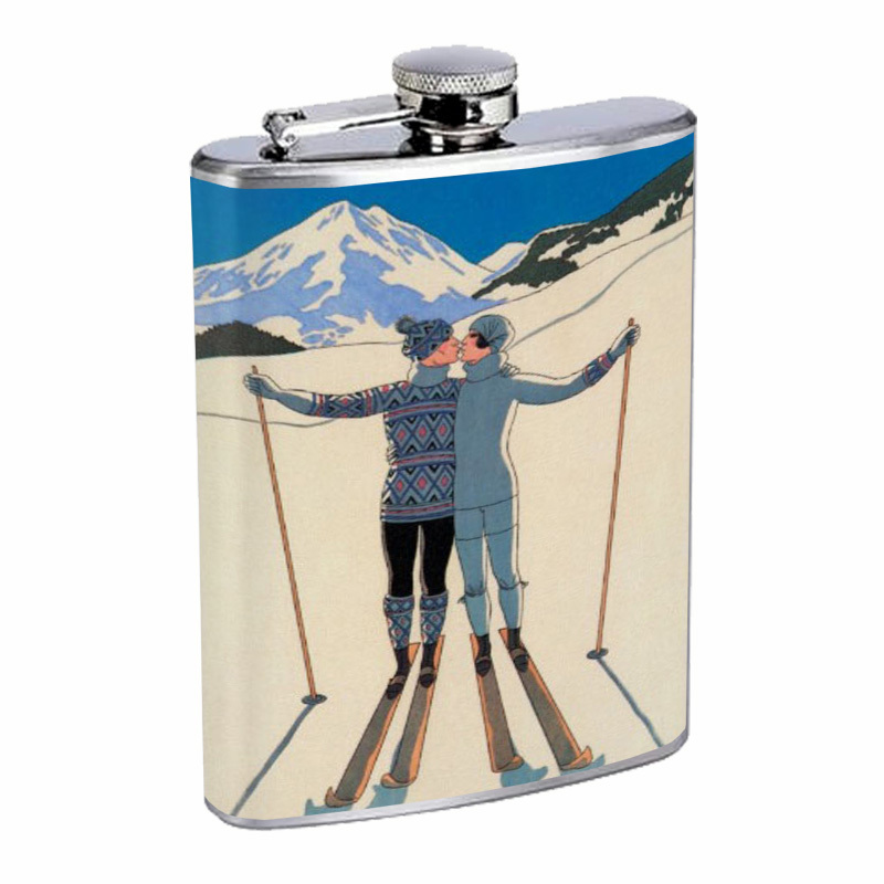 Vintage Art Deco Silver Hip Flask D12 8oz Stainless Steel Old Fashioned ...