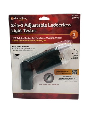 Living Solutions 2-In-1 Adjustable Ladderless String Light Tester ...