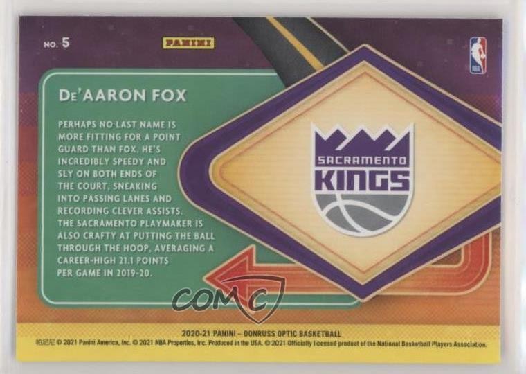 2020-21 Panini Donruss Optic Express Lane De'Aaron Fox #5 | eBay