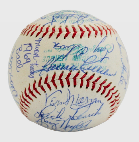 1969 Minnesota Twins Team Signed OAL Baseball w/Orig Box From EquipMgr ...