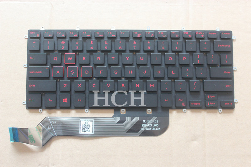 New for Dell Inspiron 14 Gaming 7466 US English backlit Keyboard RED ...