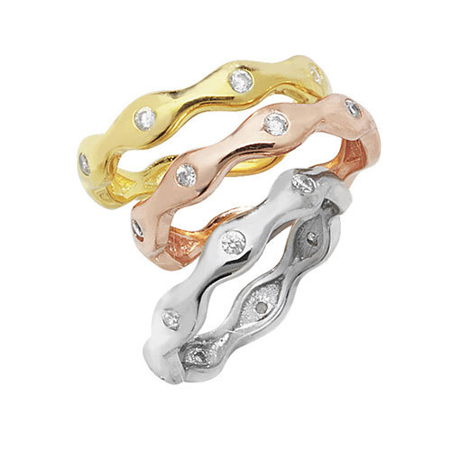 Sterling Silver Three Tone Stacking Ring | eBay