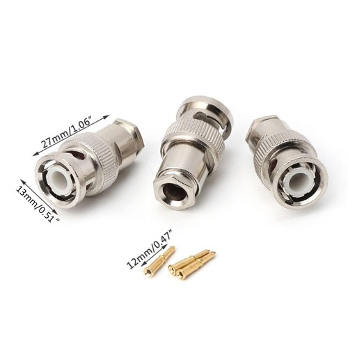 10PCS RG58 BNC Male Plug For CCTV Security Coax Coupler Video BNC ...