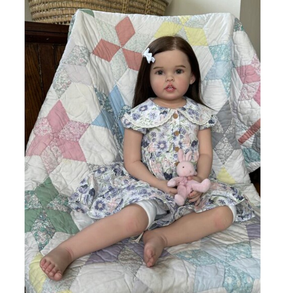 30" Huge Big Reborn Baby Doll Hand-Rooted Hair Artist Finished Toddler ...