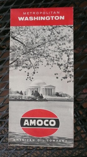 1958 Washington, D.C. road map Amoco gas oil downtown | eBay