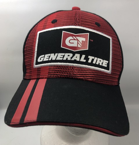 General Tire Hat Cap Adjustable Strap Nascar Black Raised Logo Black ...