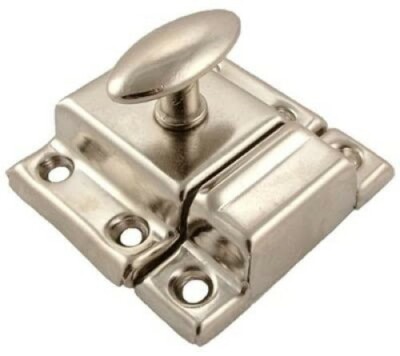 Nickel Plated Small Stamped Cabinet Latch - Antique Reproduction Oval ...
