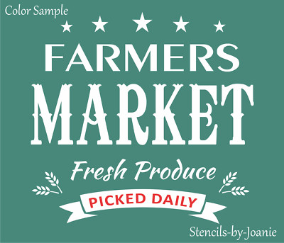 Joanie Stencil Farmers Market Fresh Produce Picked Daily Garden Harvest ...