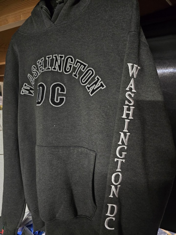 Washington DC Pullover Hoodie Unisex Size Medium Gray Long Sleeve | eBay