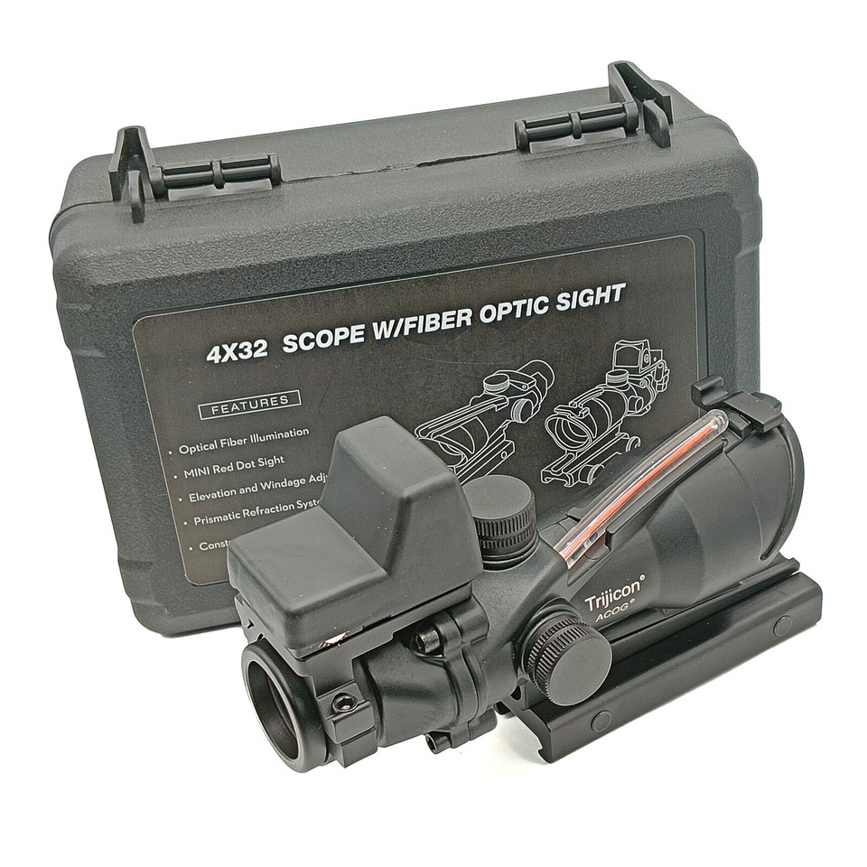 ACOG New TA31 4X32 Fiber Green dot sight Optics Scope Chevron reticle ...
