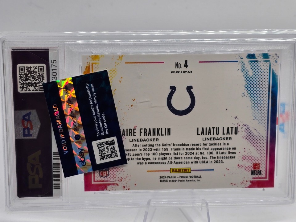 2024 Prizm Dual Color Blast Zaire Franklin/Laiatu Latu RC Case Hit ...