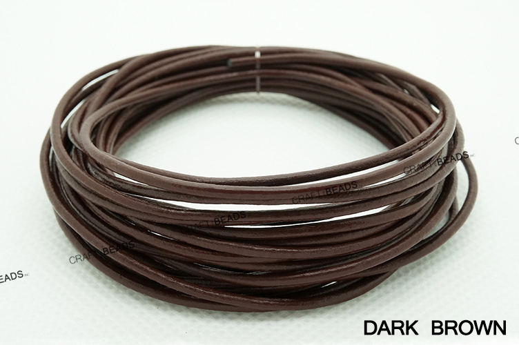 1mm 1.5mm 2mm Genuine Round Cowhide Leather Cord Bracelet String ...