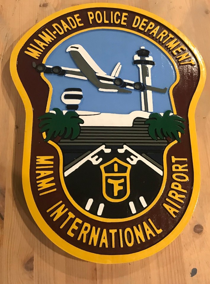 Police Miami-Dade International Airport 3D routed patch sign plaque ...