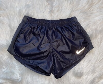NIKE WOMENS S SMALL DRI FIT SHORTS NAVY BLUE ATHLETIC BOTTOMS RUNNING ...