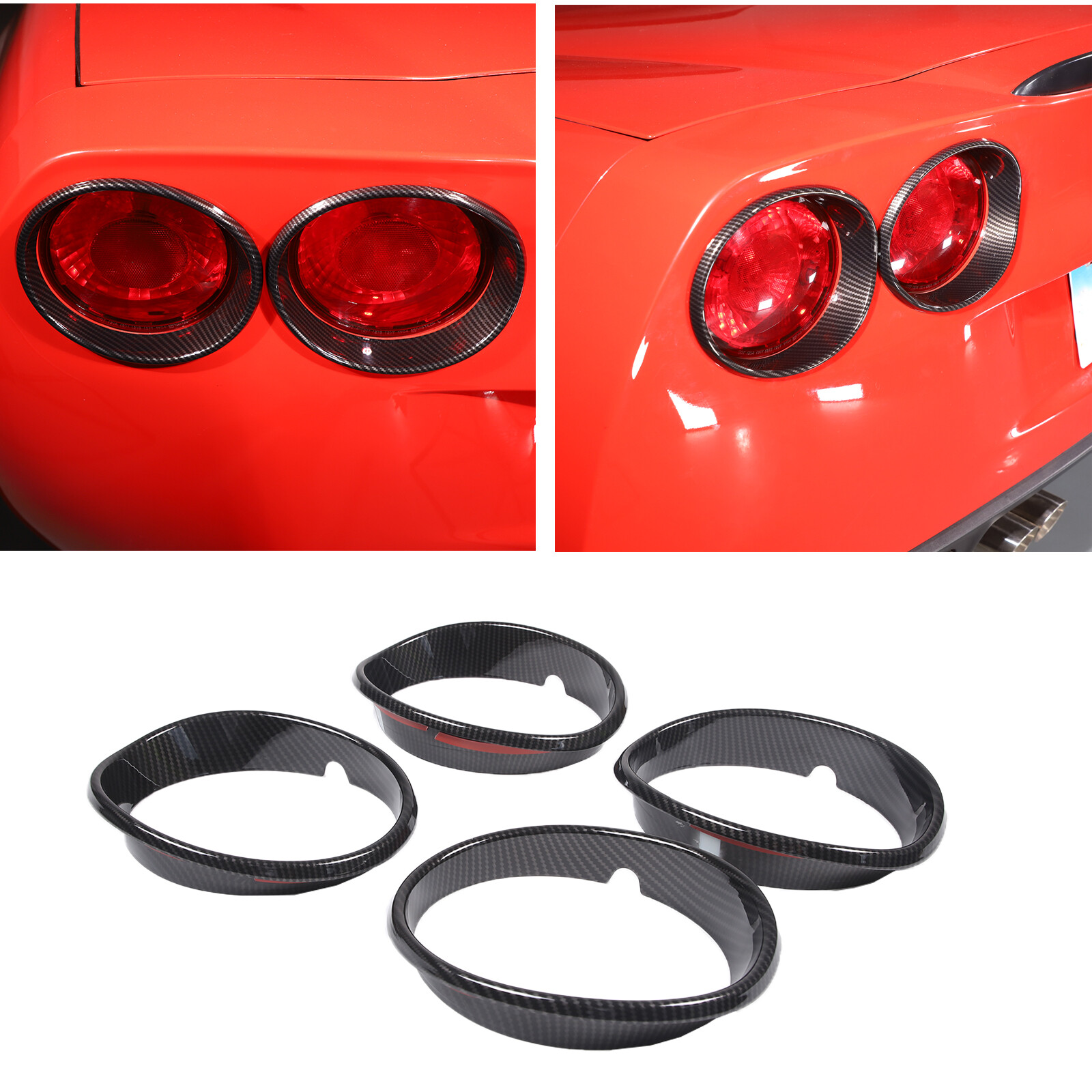 Carbon Fiber ABS Tail Light Trim Frame Fits For Corvette C6 2005-2013 ...