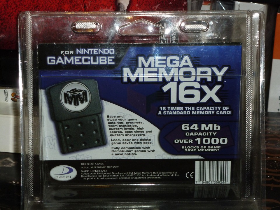 Mega Memory 16X (64Mb) Gamecube Memory Card by Datel Made in England ...