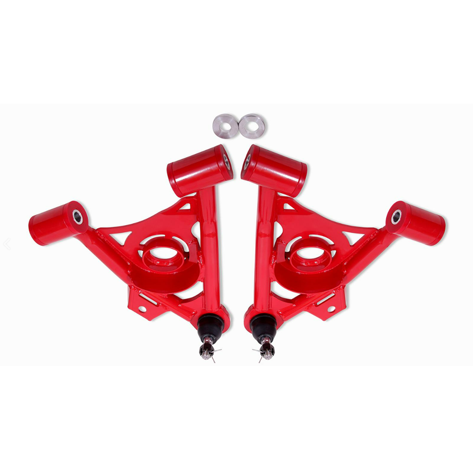 BMR Non-Adj Lower A-Arms Standard Ball Joint Spring Pocket Red For Ford ...