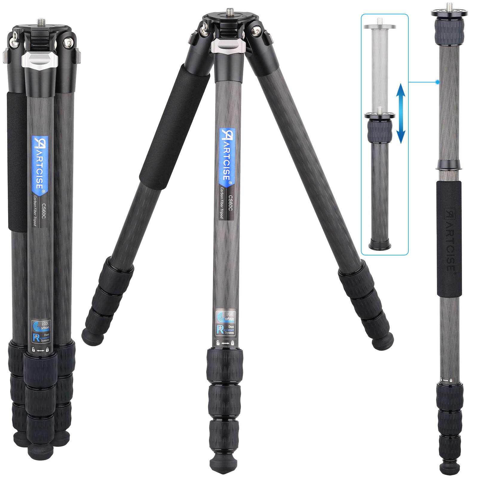 ARTCISE Portable Professional Tripod W/Tripod Extender for Canon DSLR ...