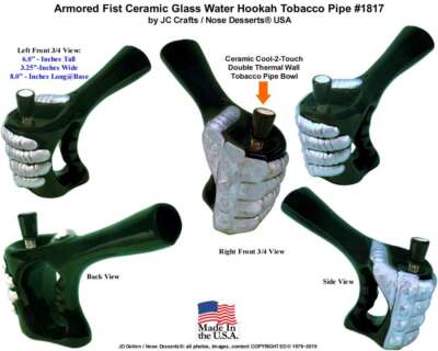 Armored Power Fist CLOSEOUT SALE Ceramic Glass Tobacco Hookah Bong ...