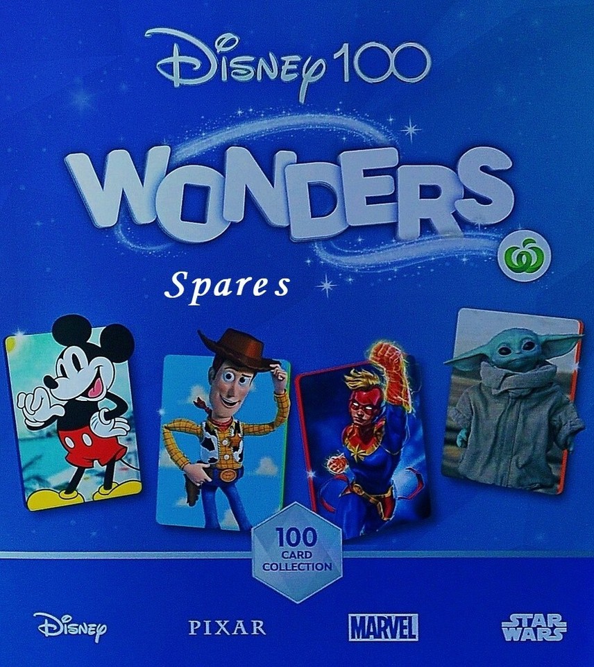 2023 Woolworths Disney 100 Wonders Card, Spare DISNEY Characters Spares ...