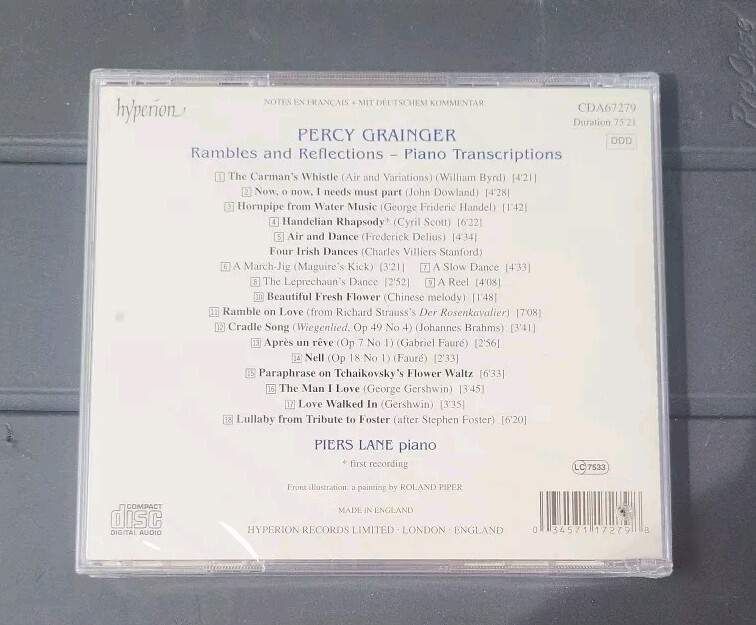 Percy Grainger Piano Transcriptions Piers Lane Hyperion 67279 New ...