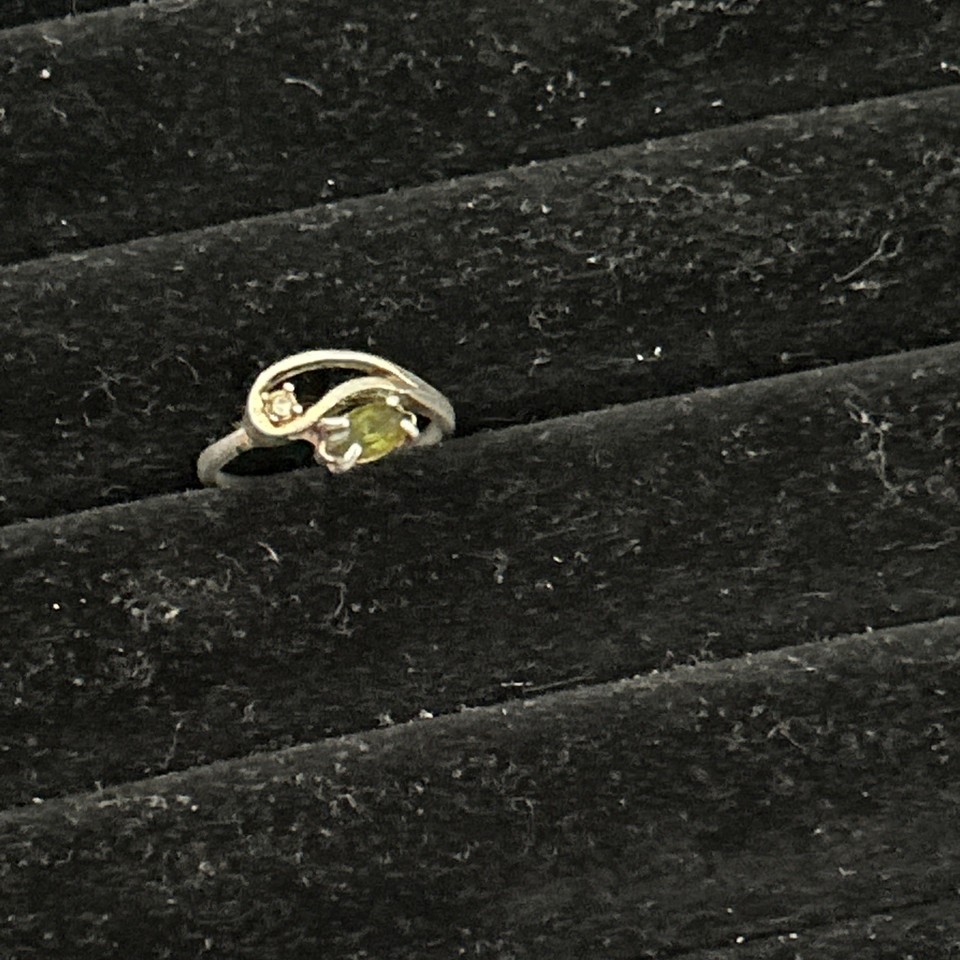 18k Gold Vintage Ring Marked 18kt HGE Inside Ring Green Stone | eBay