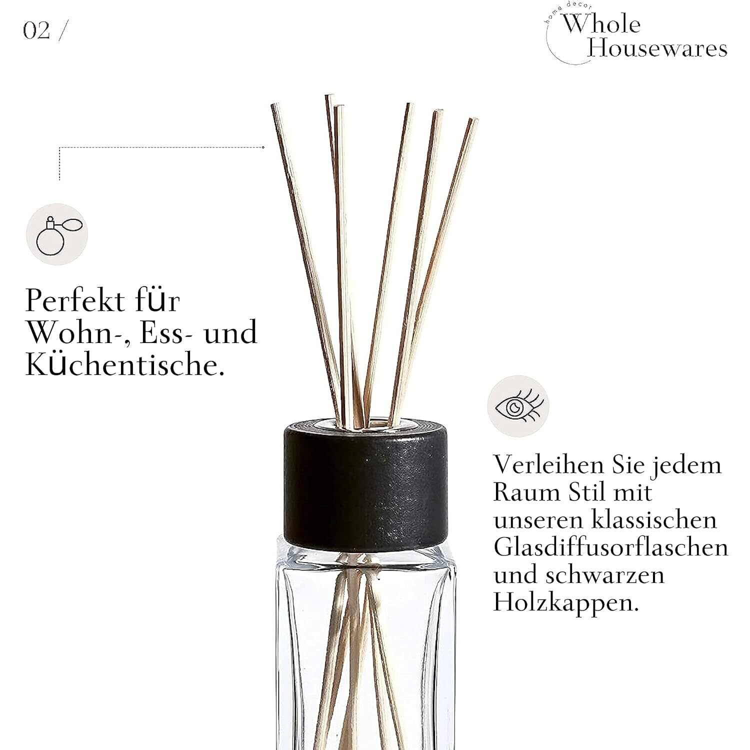 Whole HOUSEWARES Natural Diffuser Reeds Bottles Sticks | 2X4.7 Inch ...