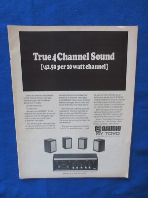 Toyo Quadio "True 4 Channel Sound" Magazine Ad Audio Mag July 1971 | eBay