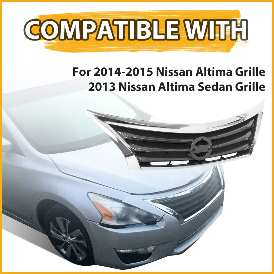 2013-2015 Nissan Altima Front Bumper Grille Upper Grill Assembly Chrome ...