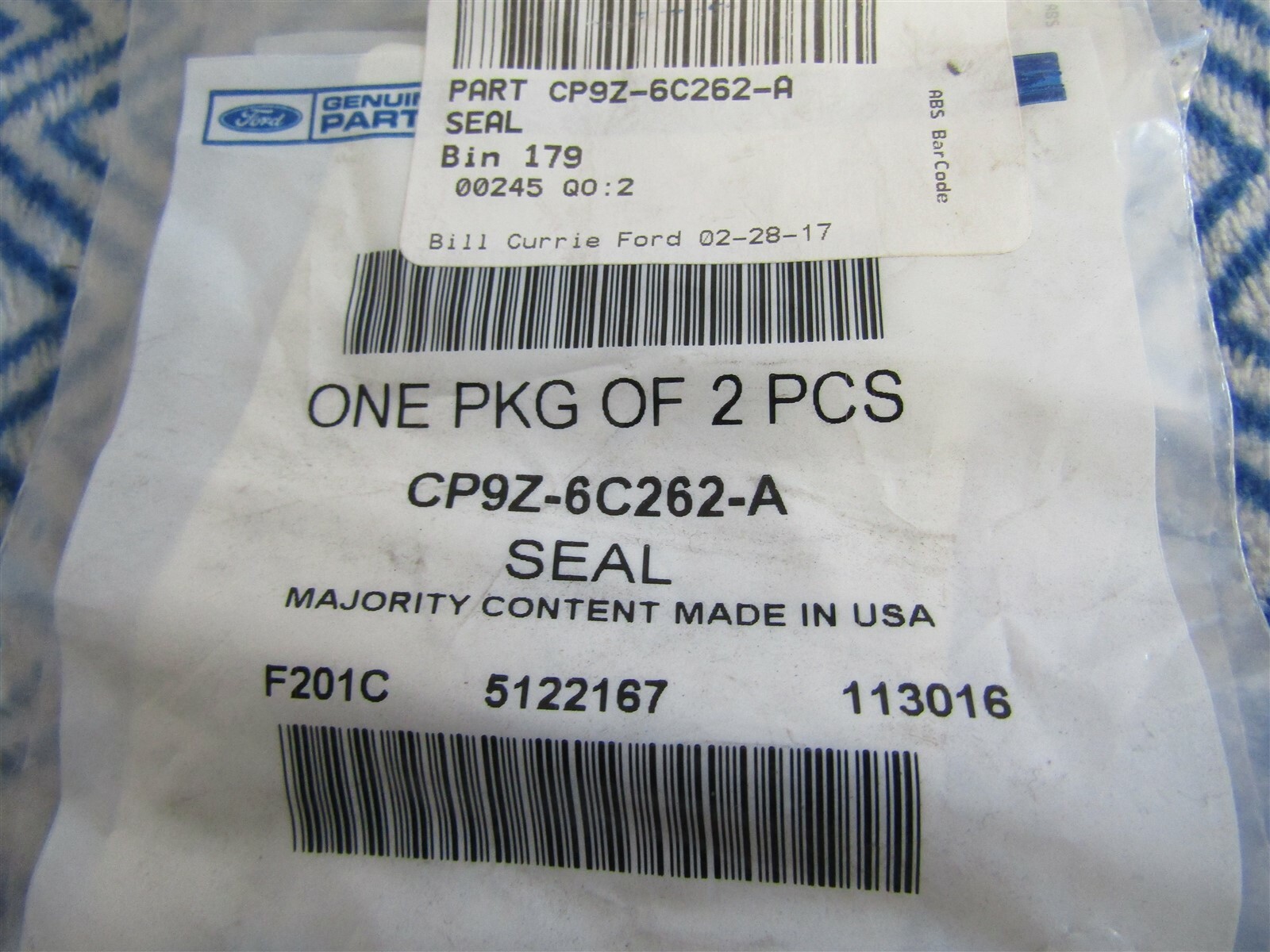 NOS FORD PART NUMBER CP9Z-6C262-A SEAL LOT OF 2 NEW GENUINE FORD | eBay