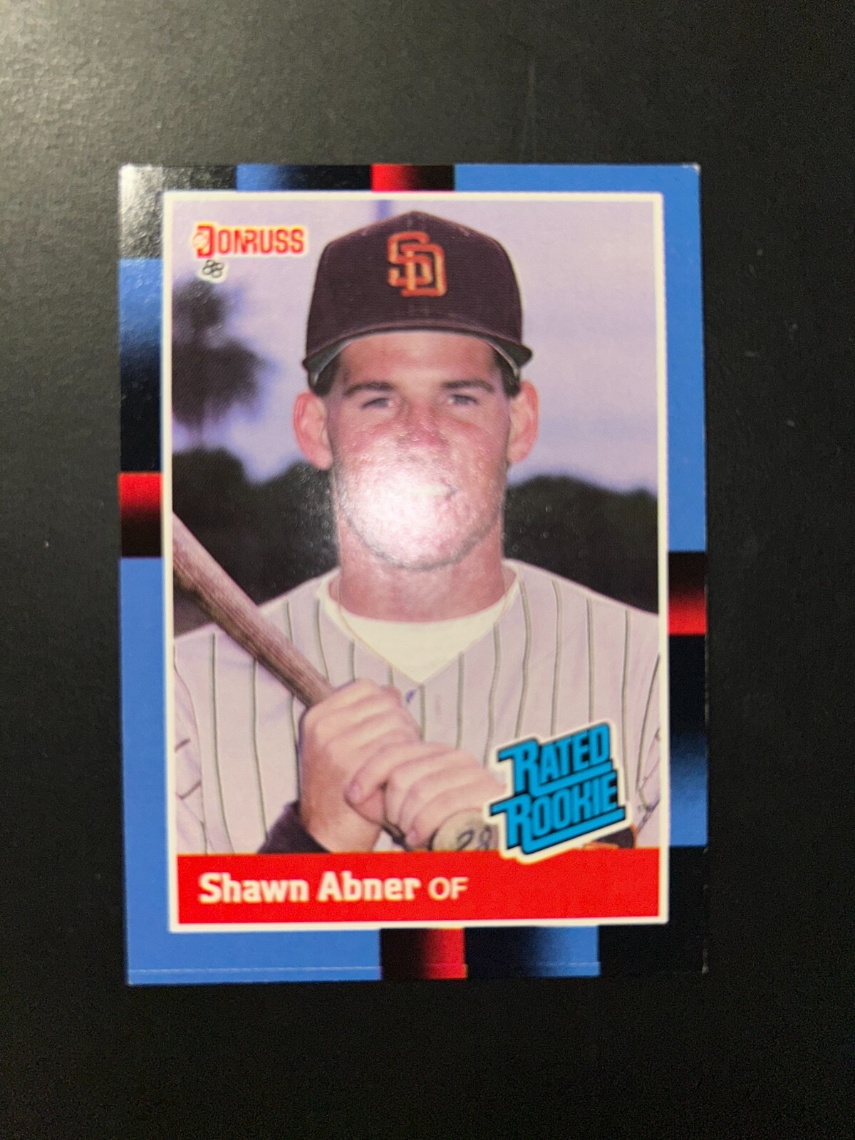 1988 DONRUSS BASEBALL CARD SHAWN ABNER #33 RC RATED ROOKIE SAN DIEGO ...