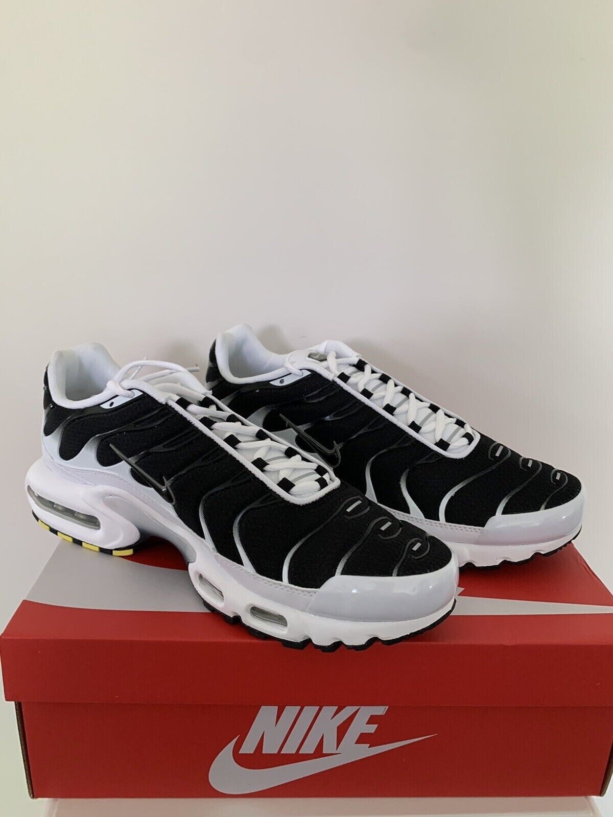 Size 13 - Nike Air Max Plus Black White for sale online | eBay